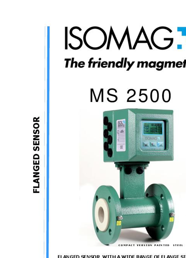 ISOMAG - MS2500 - Flanged Sensor For Electromagnetic Flow Meter – Datasheet