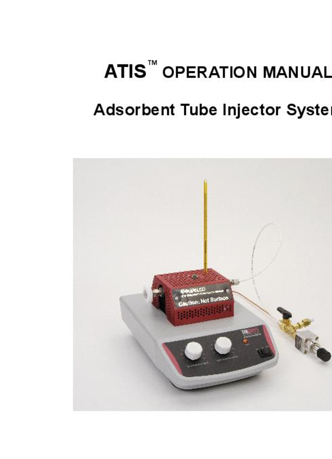 ATIS (Adsorbent Tube Injector System) Operation Manual