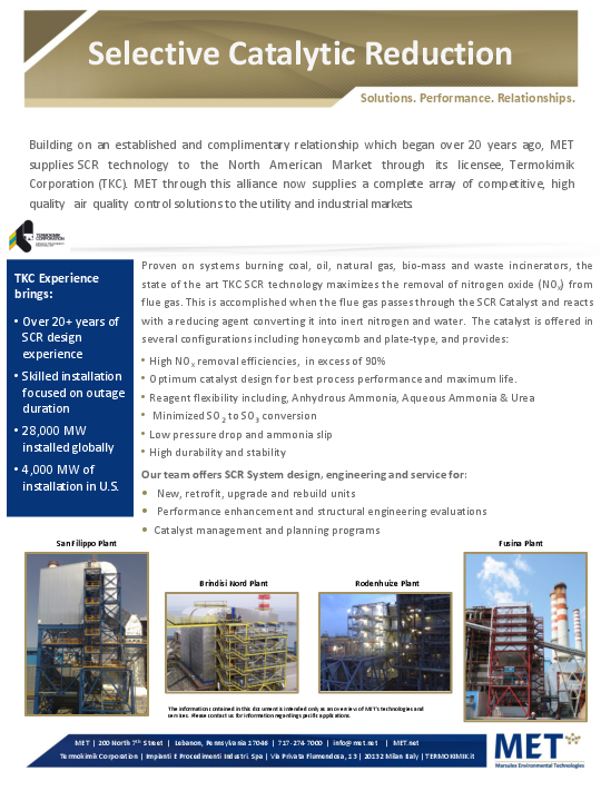 Met - Model SDA - Process Lime Slurry Spray System - Brochure