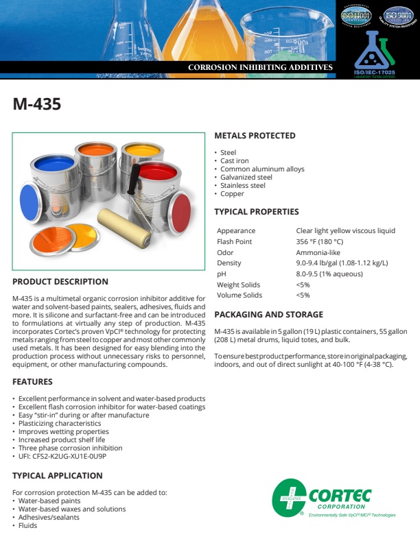 Cortec - Model M-435 - Multi Metal Organic Corrosion Inhibitor Additive ...