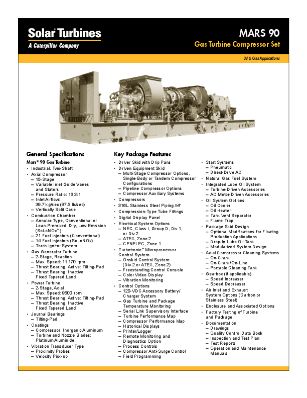 STI - Model Mars 90 - Gas Compressor Set - Brochure