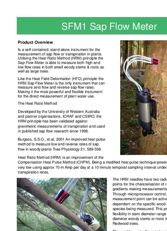 ICT - Model SFMx - Sap Flow Meter with IoT Connectivity - Manual