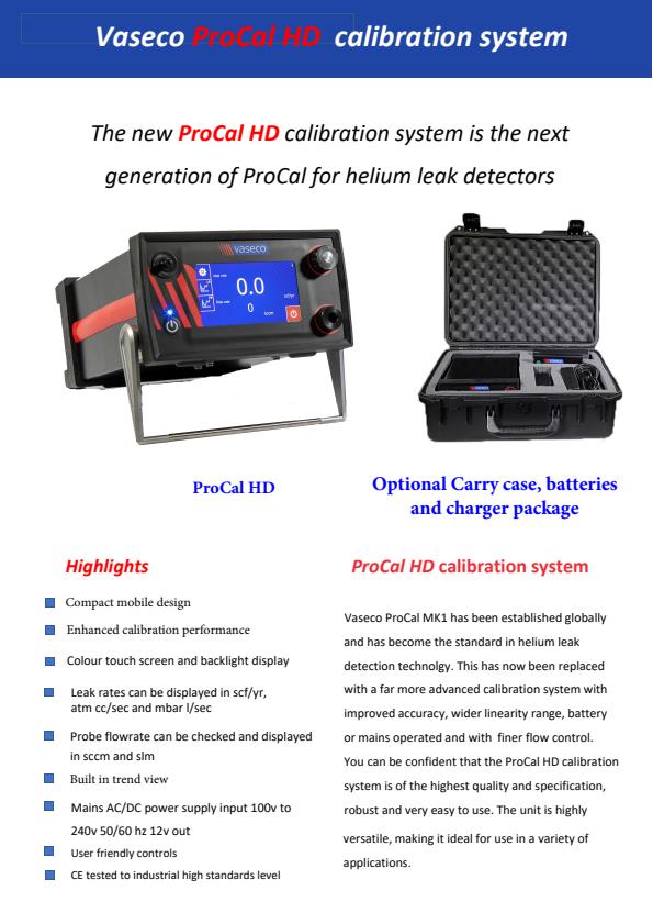 ProCal - Model HD - MK1 - Calibration System - Brochure
