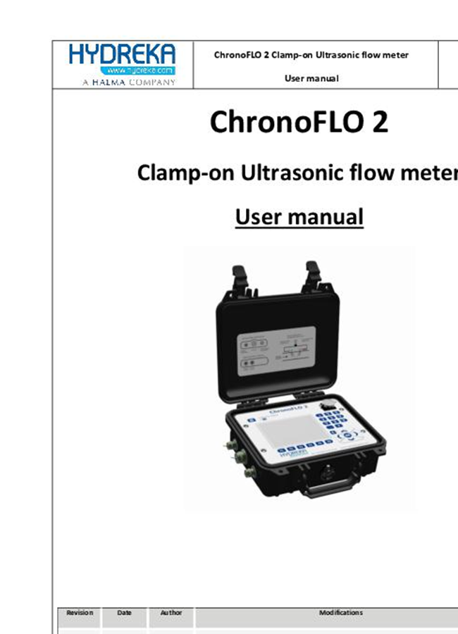 HYDREKA ChronoFlo - Model 2 - Transit Time Ultrasonic Pipe Flowmeter ...