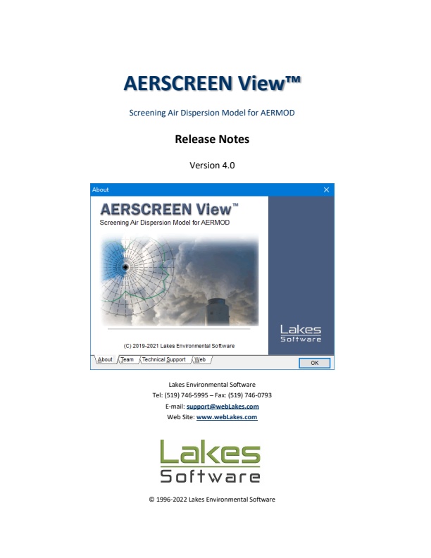 Lakes Environmental - Version Aerscreen View 4.0 - Screening Air ...