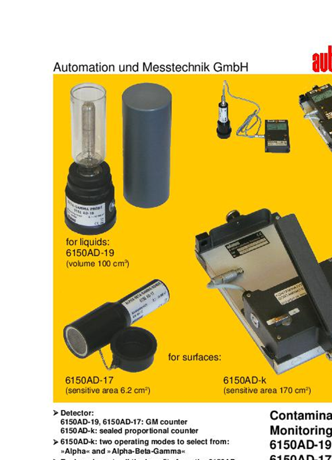 Automess 6150AD 19 GM Detector for Beta or Gamma Brochure