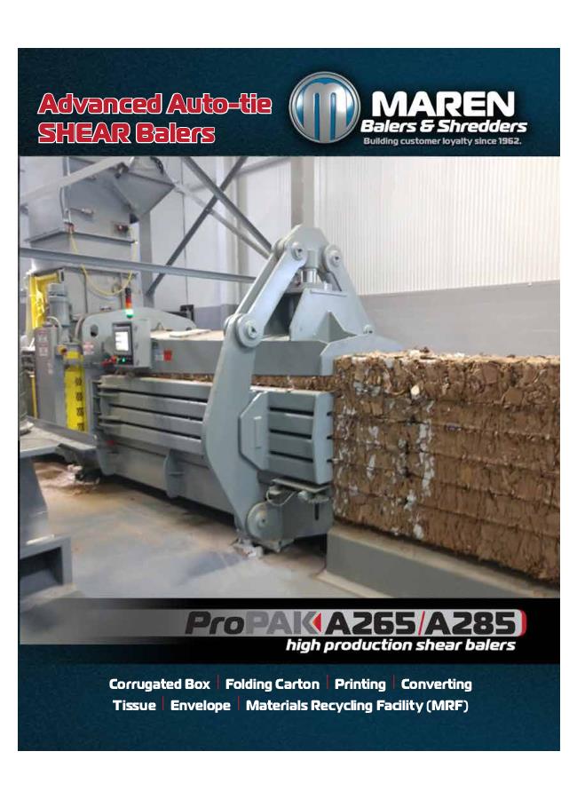 Maren ProPak - Model A265/A285 - Horizontal Auto Tie Baler - Datasheet
