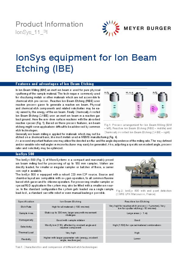 IonSys - Model 500 - Ion Beam Deposition System- Brochure