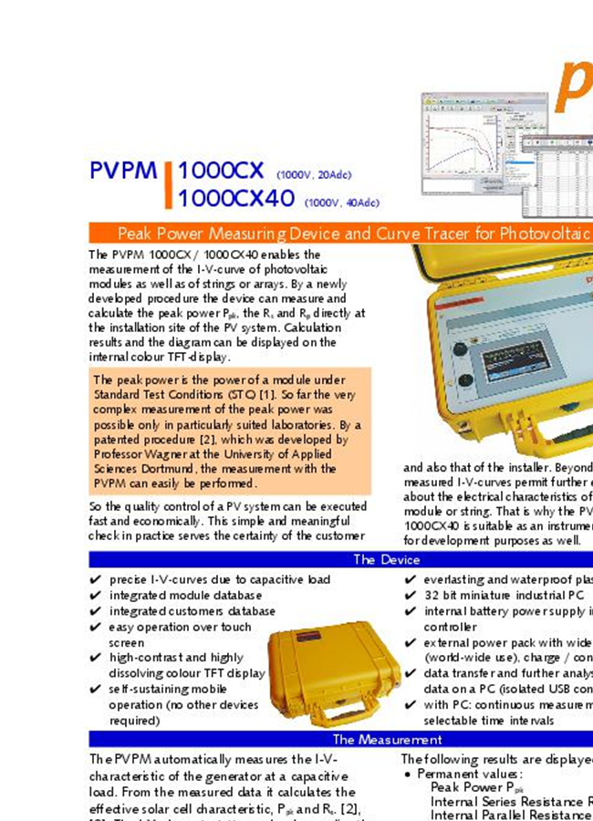 PVE PV-Engineering GmbH - Model PVPM1040X (1000V/40A)- Innovative ...