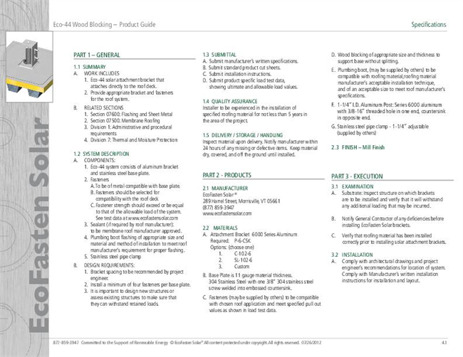 EcoFasten - Model RockIt - Pitched Roof System - Brochure