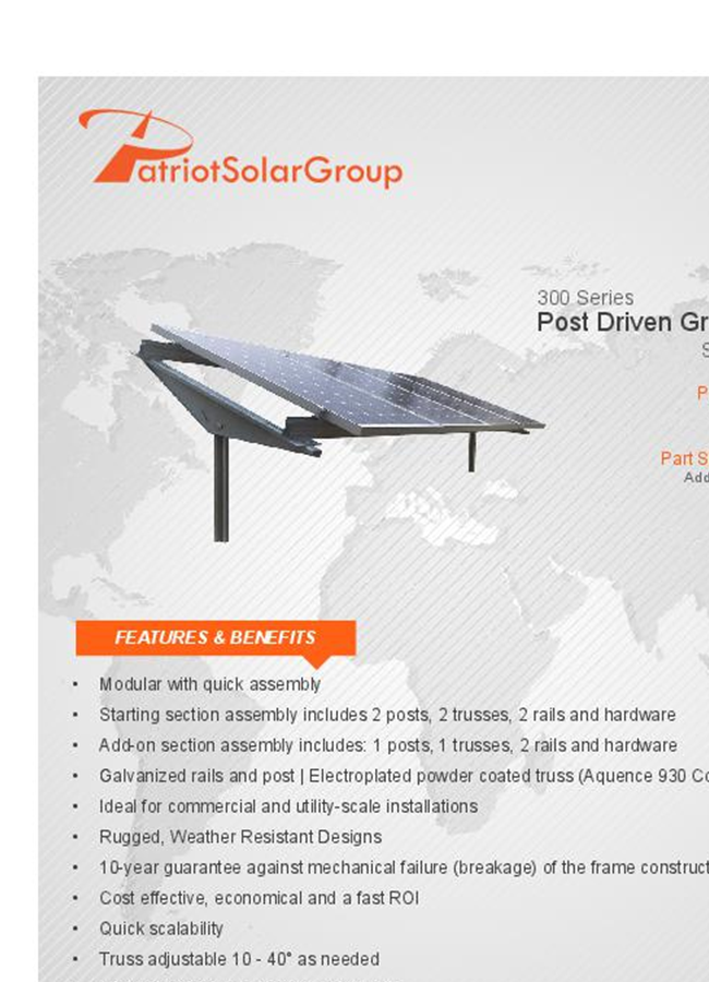 PSG - 4 Panel Post Driven Ground Mount - Brochure