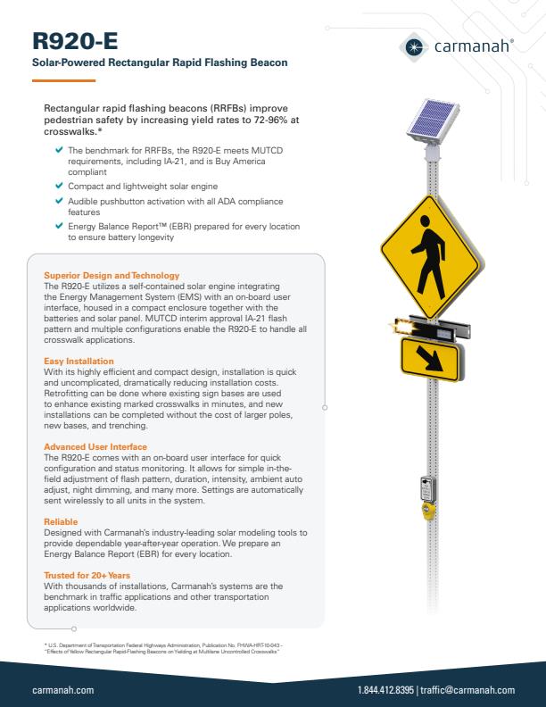 Carmanah - Model R920-E - Solar Rectangular Rapid Flashing Beacon ...