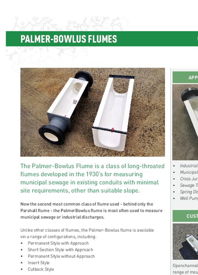 Openchannelflow - Palmer-Bowlus Flume Brochure