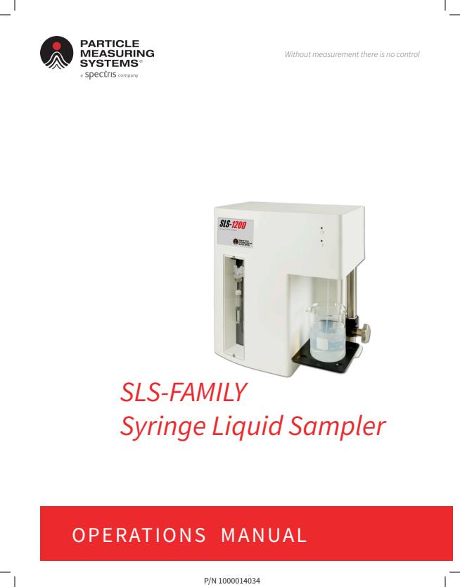 SLS-Family Syringe Liquid Sampler - Operations Manual