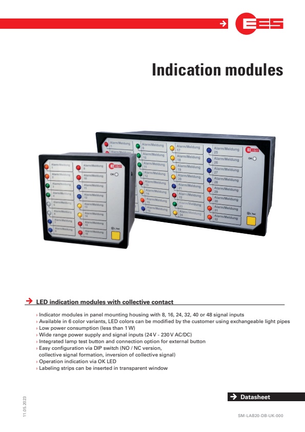EES - Model LAB 2.0 - Indication Module - Brochure