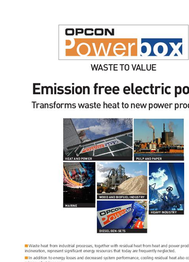 Opcon Powerbox - Organic Rankine Cycle (ORC) System Brochure