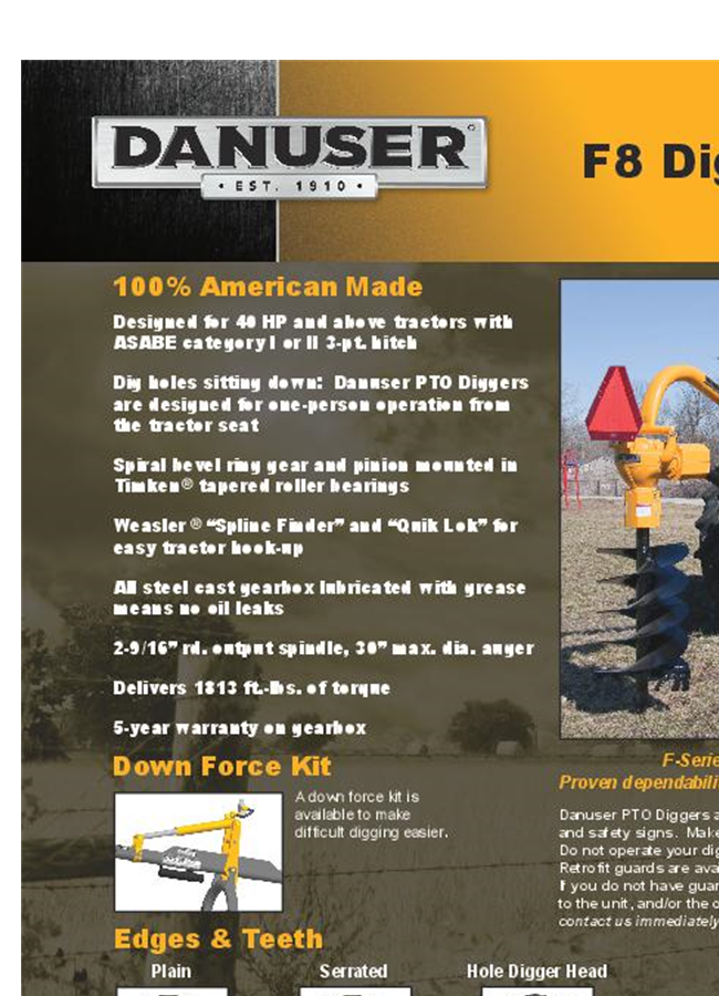 Danuser - Model John Deere Series - Loader Pallet Fork - Brochure