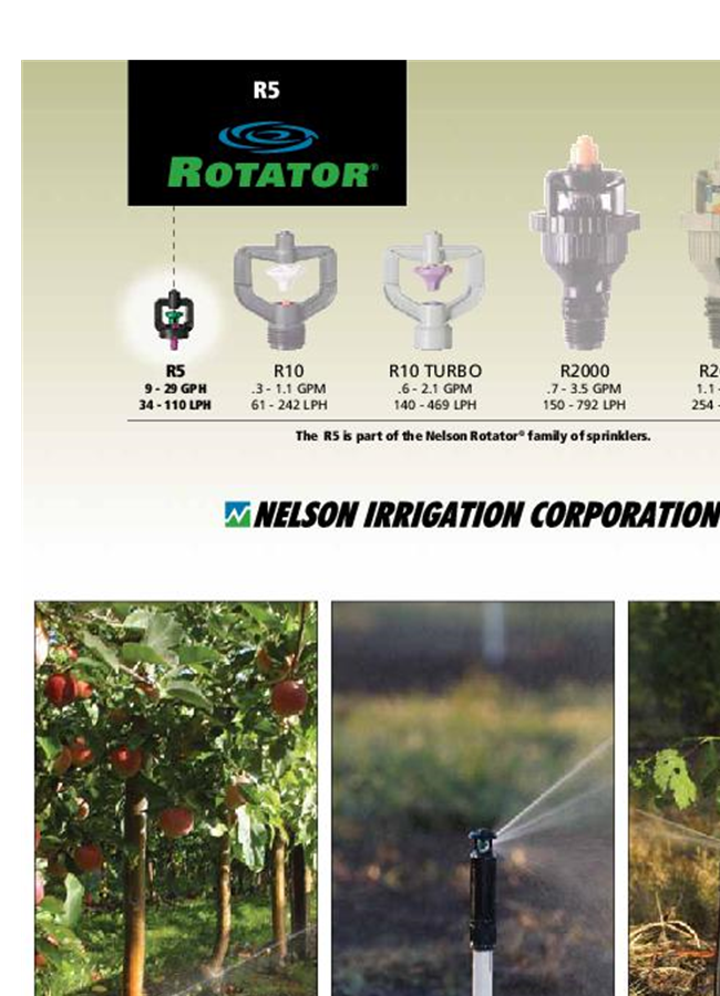 Nelson - Model R55 - End of Pivot Sprinklers -Brochure