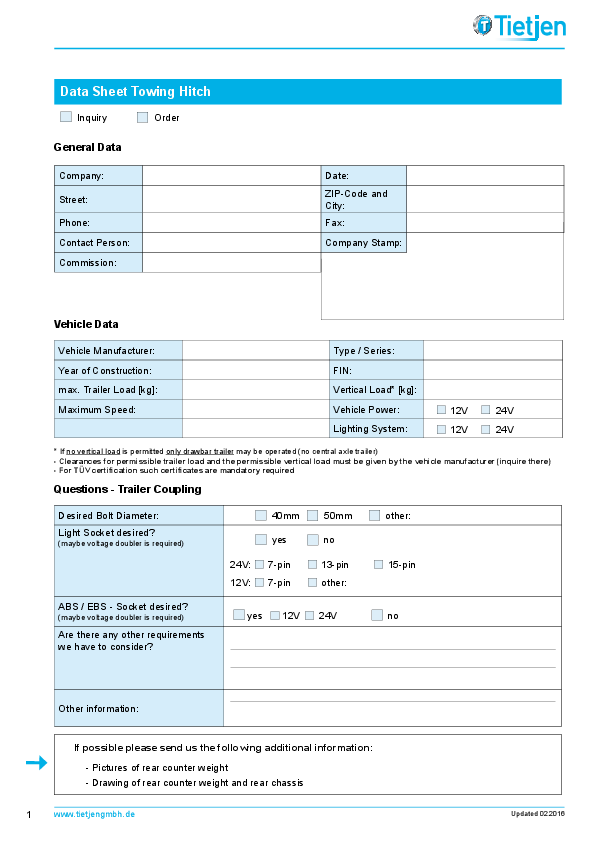 Tietjen - Trailer Hitch Retrofits Brochure