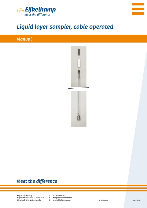 Royal Eijkelkamp - Model 12.41 - Cable Operated, Standard Liquid Layer ...