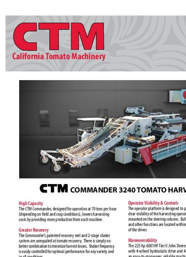 Oxbo - Model 9140 - Raspberry Harvester - Brochure