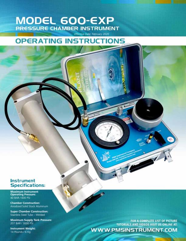 PMS - Model 600-EXP Super - Pressure Chamber - Manual