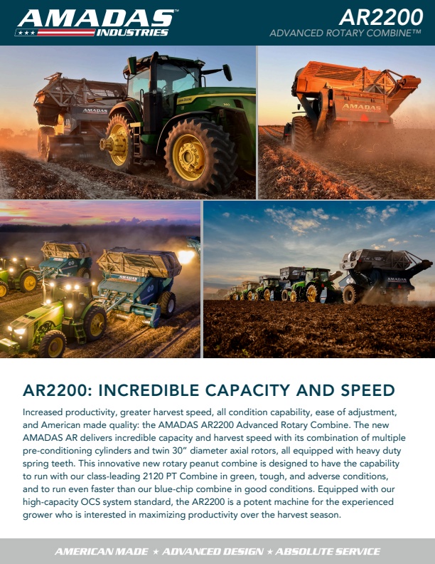 Amadas - Model AR2200 - Advanced Rotary Peanut Combine - Brochure