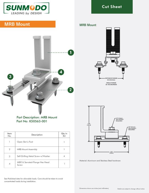 SunModo - Model MRB - Metal Roof Attachment - Brochure