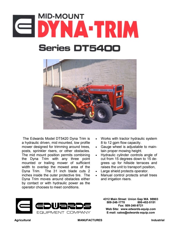 Edwards - Model DYNA TRIM DT5420 Series - Hydraulic Driven Mid Mounted ...