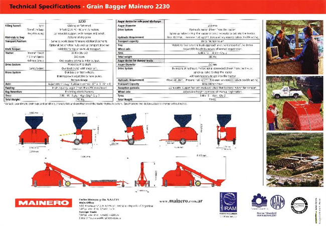 Mainero - Model 2230 - Grain Bagger Manual