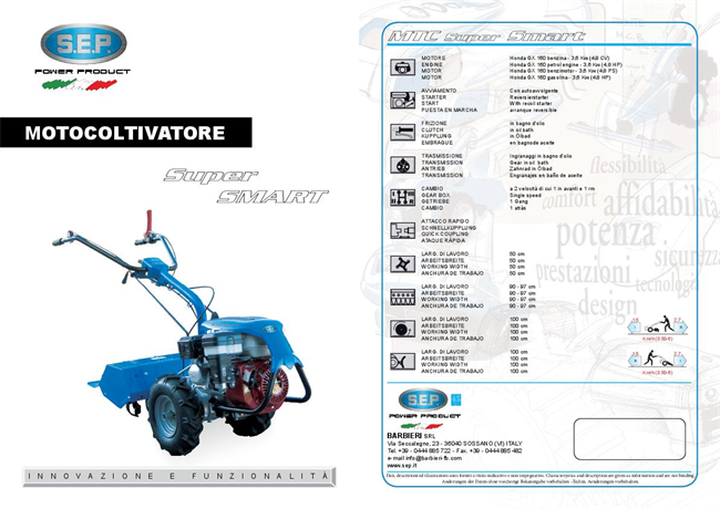 SUPER SMART - Model MTC - Two-Wheeled Tractors Brochure