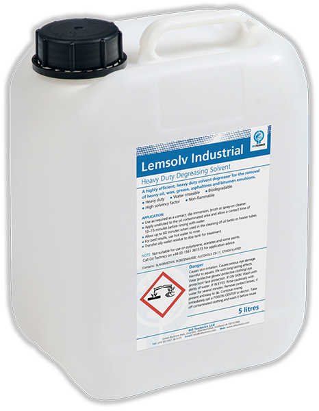 Oil Technics Lemsolv Heavy Duty Water Rinsable Solvent Degreaser