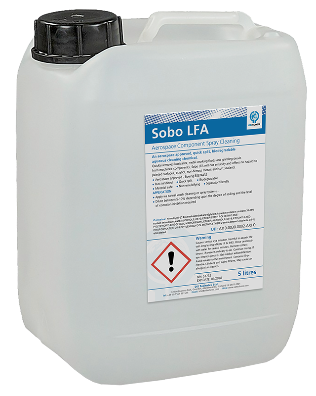Oil Technics Sobo LFA Aerospace Component Spray Cleaning Chemical