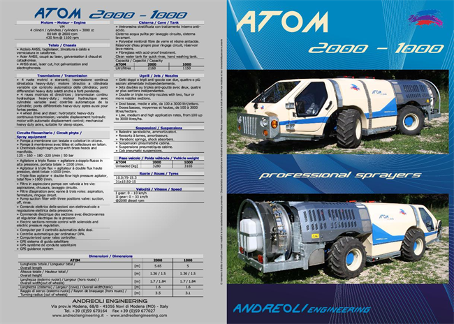 ATOM - Model 2000 / 1000 - Self Propelled Sprayer Brochure