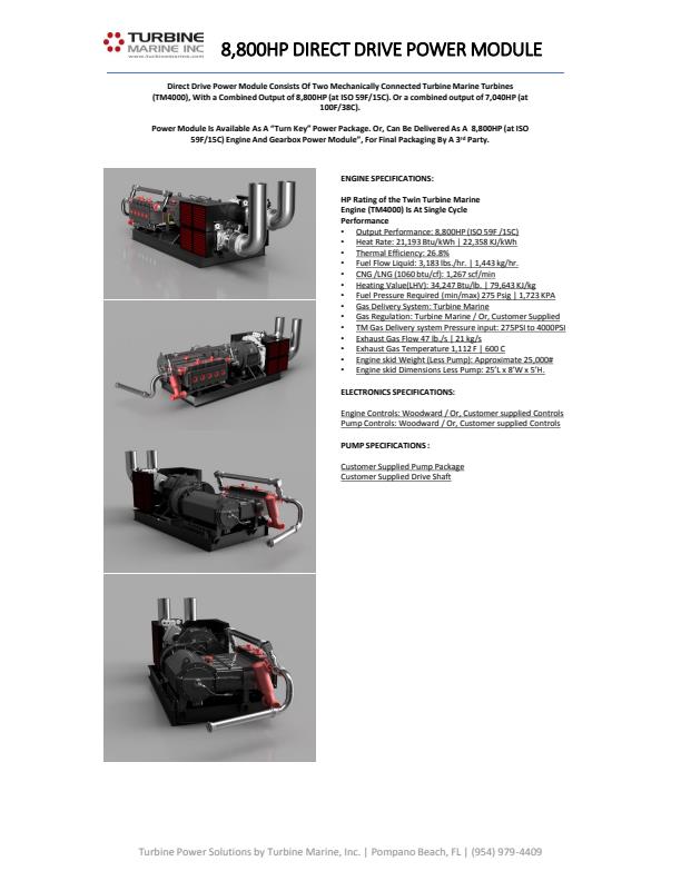 Turbine-Marine - 8,800 HP Direct Drive Power Module - Brochure