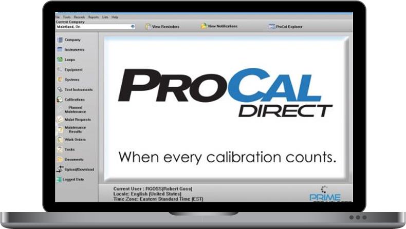 Prime ProCal Direct Calibration Management Software