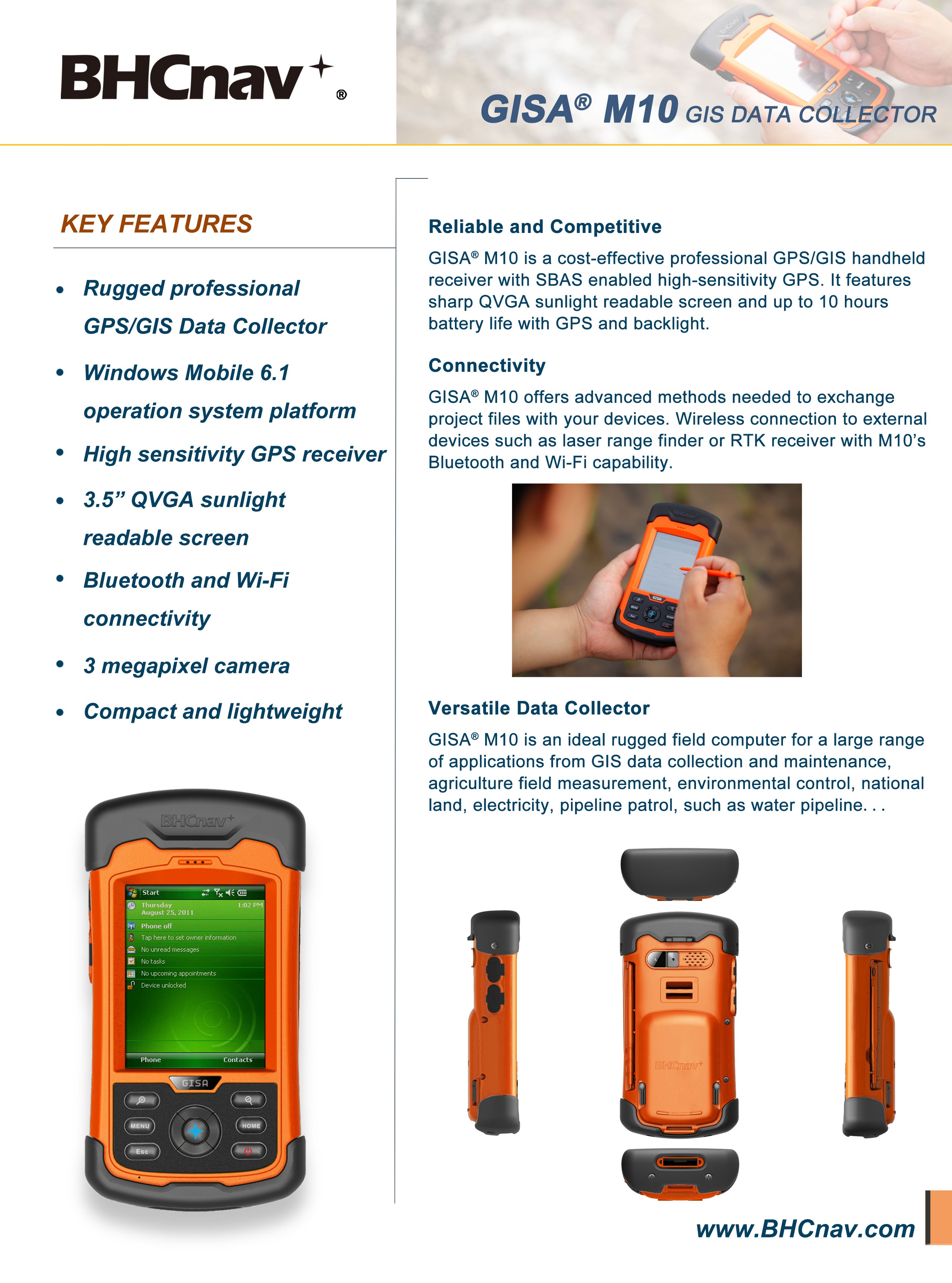 BHCnav - Model M10 - Professional GPS/GIS Handheld Receiver Brochure