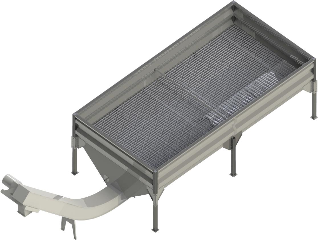 Mepu Large Intake Hopper with Chain Conveyor