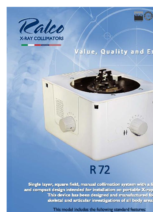 Ralco - Model R 221 ACS - R 221 ACS DHHS - Automatic Collimator - Brochure