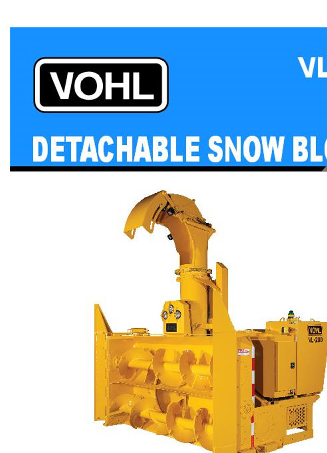 Vohl - Model VL-200 - Detachable Snow Blower - Brochure