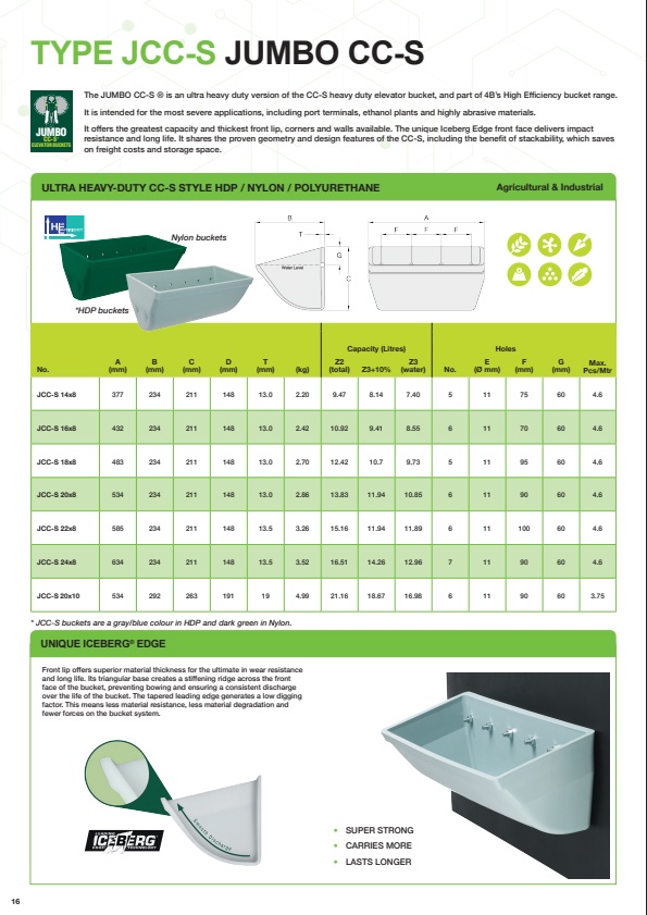 4B Group - Model American - J-Type - Grain Elevator Buckets - Brochure