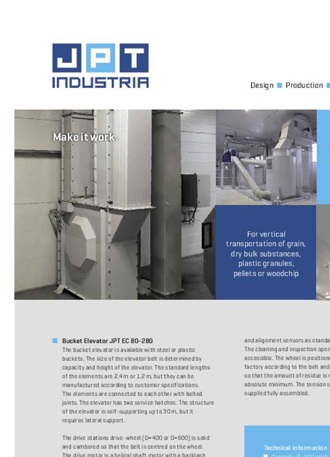 Model EC 80-280 - Bucket Elevators Brochure