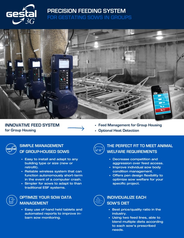 Jyga - Model GESTAL 3G - Feeding System for Gestating Sows - Brochure