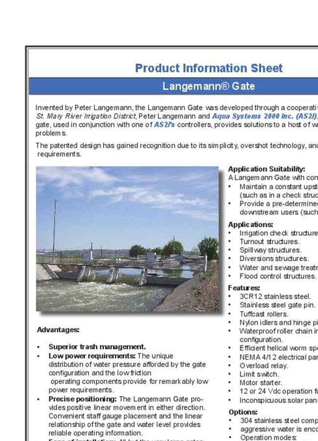 Langemann - Gate - Datasheet
