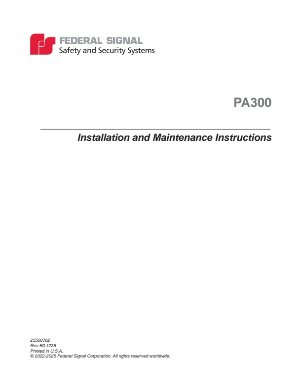 Federal Signal Rumbler - Model PA300-100 100 Watt - Emergency Vehicle ...