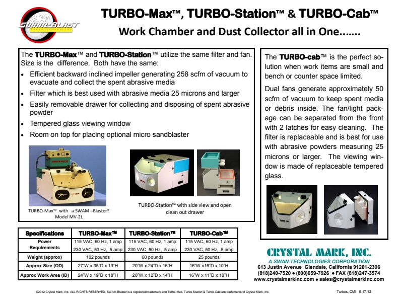 Crystal Mark - Model TURBO-Max - Bench Top Work Chambers with Built-In ...