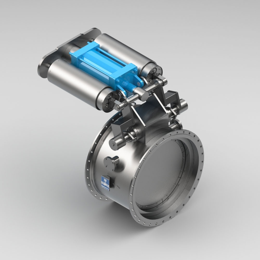 Kühme Type PKIII/D Double-Seat Safety Quick-Closing Butterfly Flap Valve