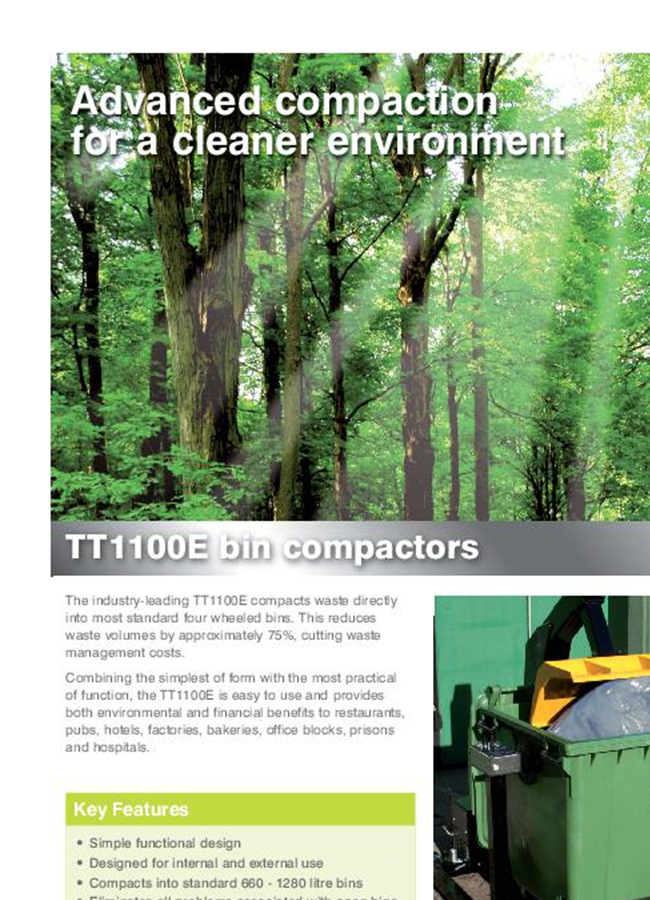 Tony Team - Model TT1100E - Bin Compactor - Brochure