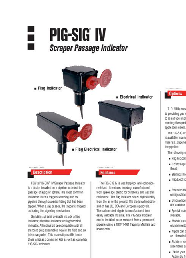 Model TDW PIG-SIG - Passage Indicator Brochure