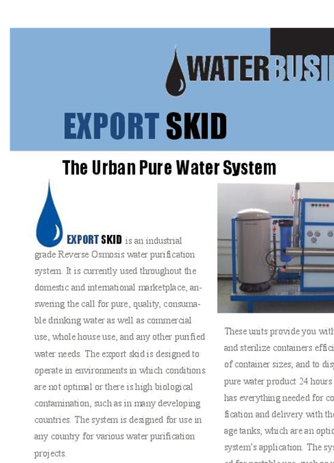Water-Business - Model Export - Complete Skid Reverse Osmosis Water ...